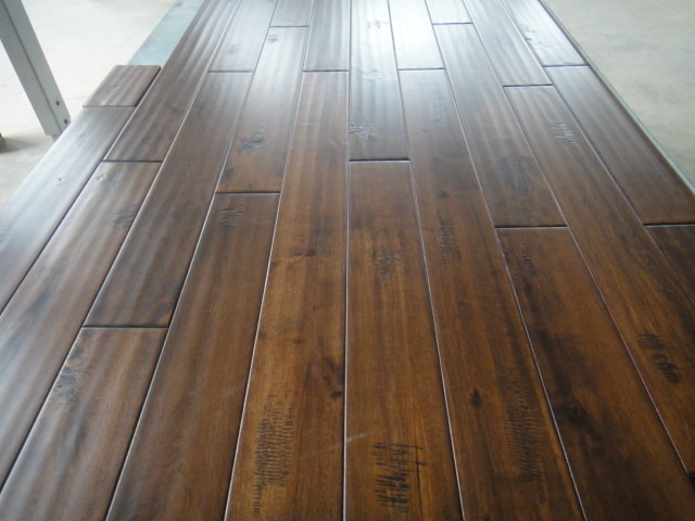 rustic Birch solid hardwood Flooring with handscraped and chatter mark ...